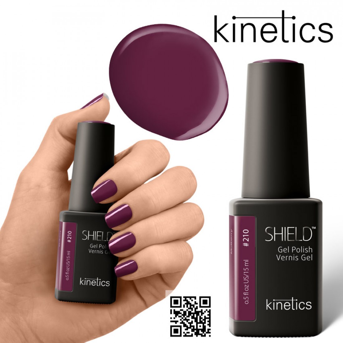 Kinetics Shield Gel Polish 15ml Mulberry #210